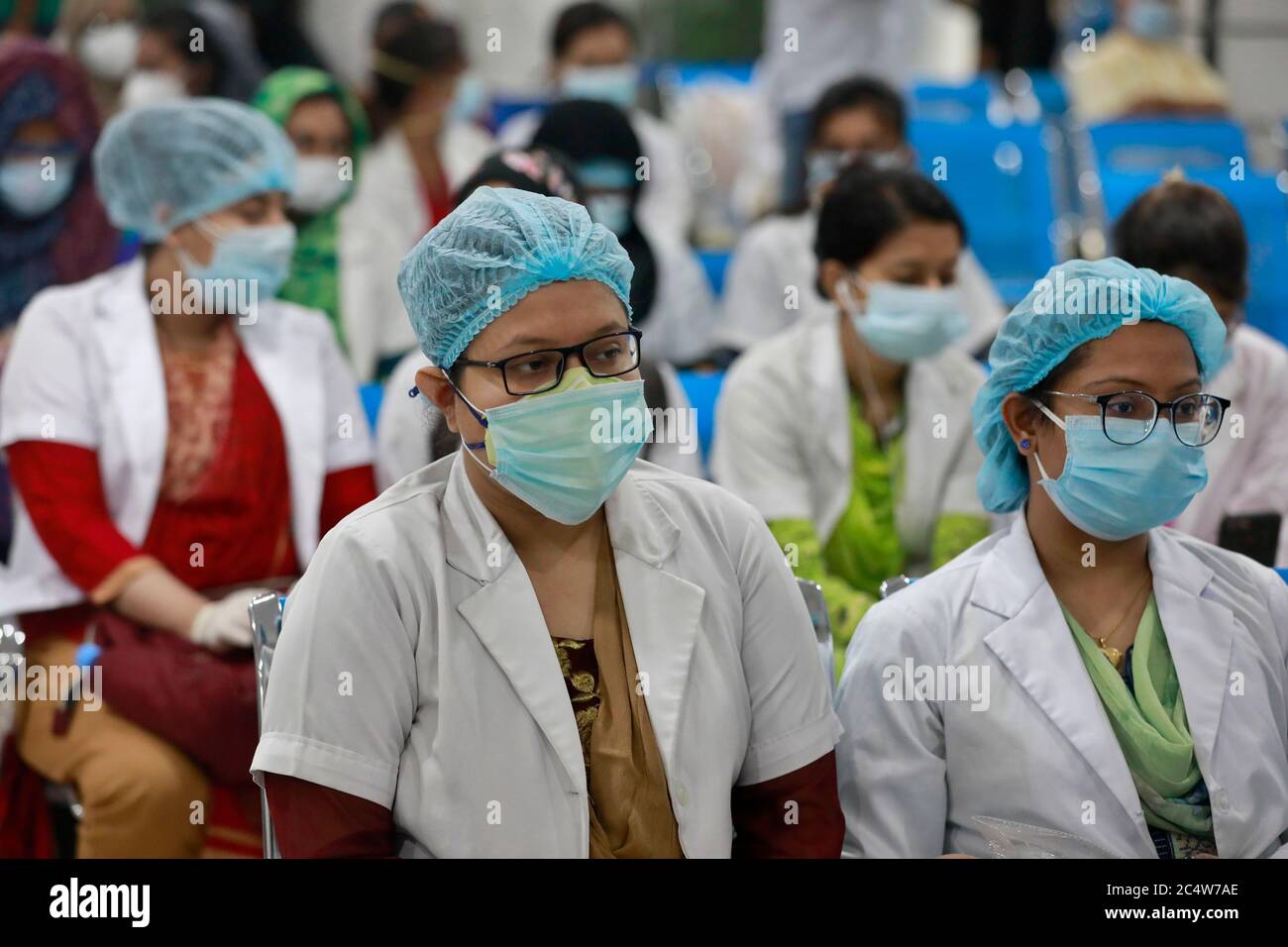 Dhaka, Bangladesh - June 28, 2020: A group of doctors from Birdem ...