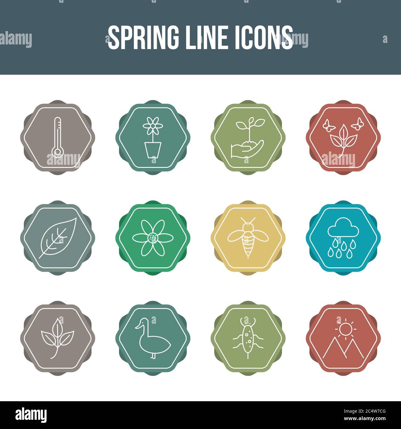Unique spring vector line icon set Stock Vector Image & Art - Alamy