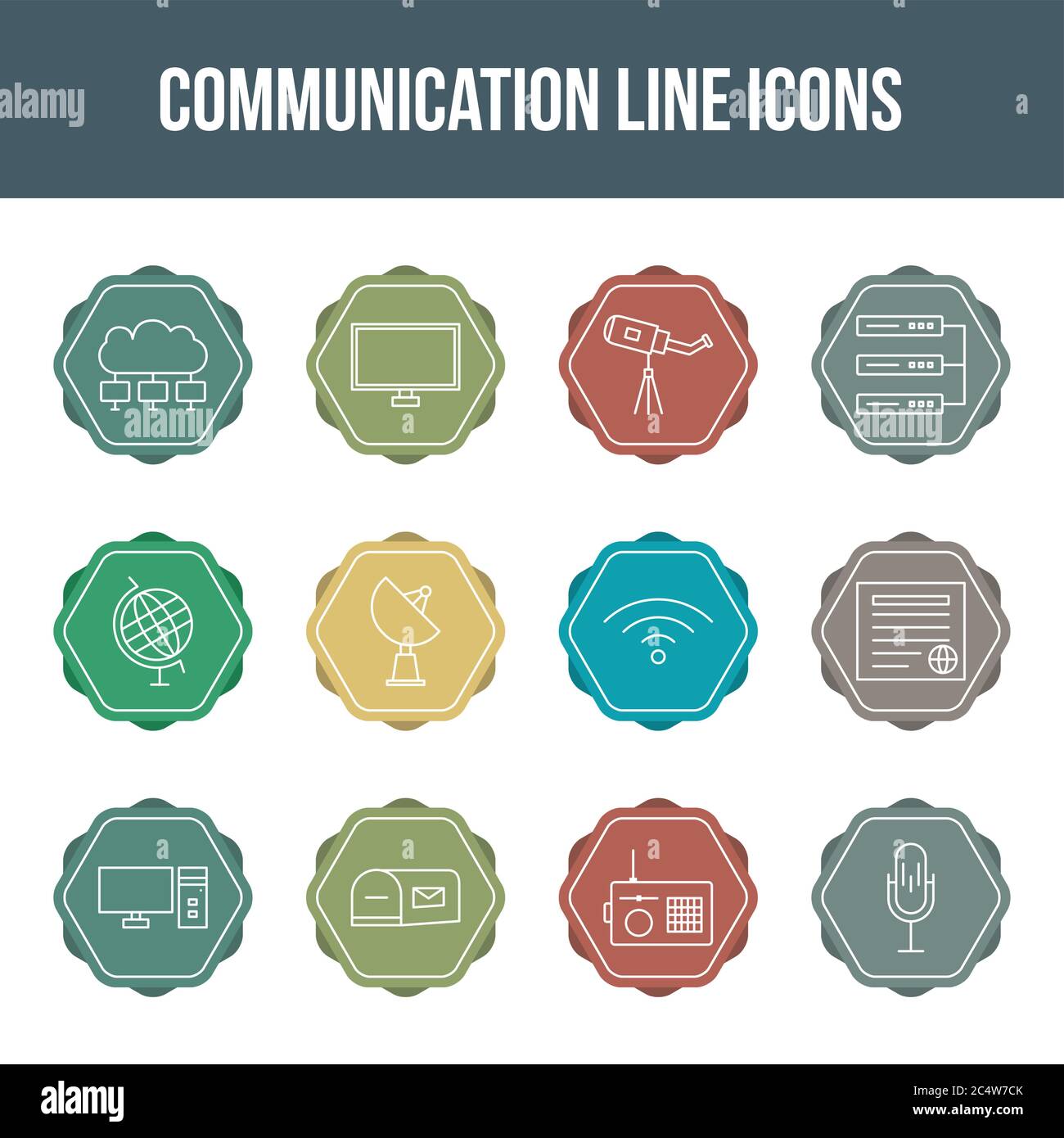 Unique communication vector line icon set Stock Vector Image & Art - Alamy