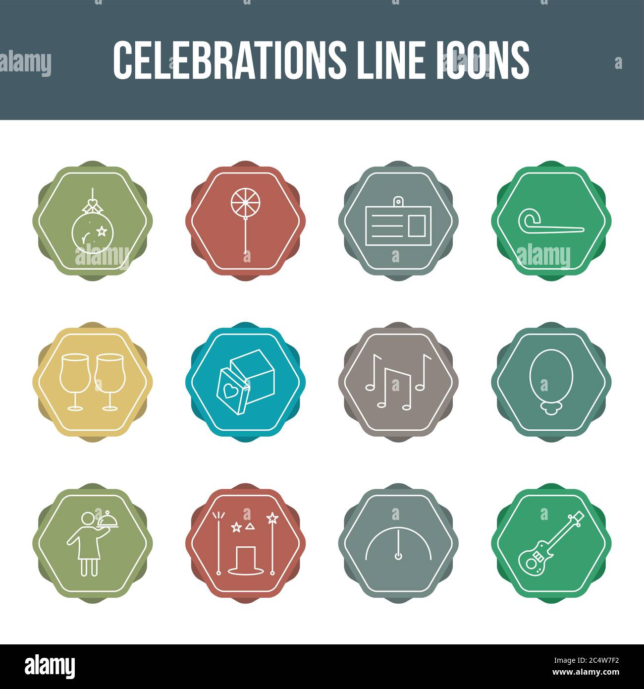 Unique celebration vector line icon set Stock Vector Image & Art - Alamy