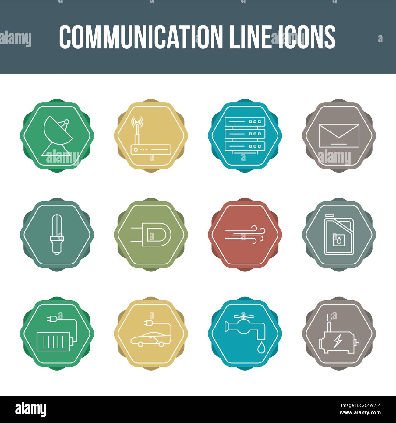 Unique communication vector line icon set Stock Vector Image & Art - Alamy