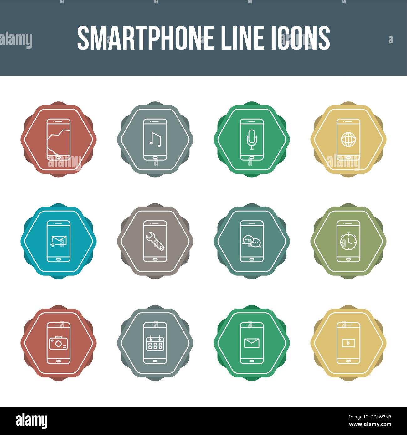 Unique smartphone vector line icon set Stock Vector Image & Art - Alamy