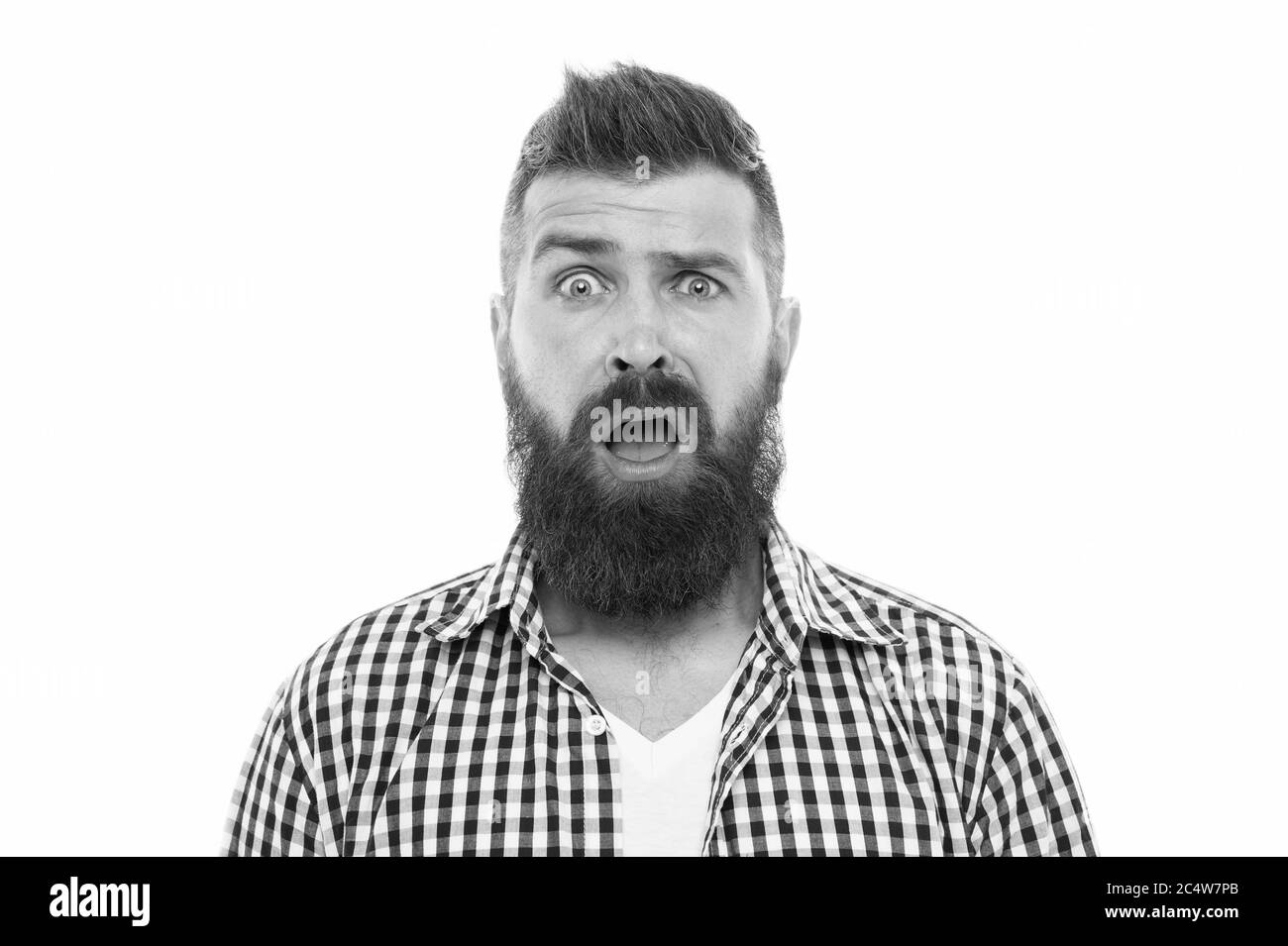 Beyond belief. Wondering concept. Handsome surprised man wonder ...