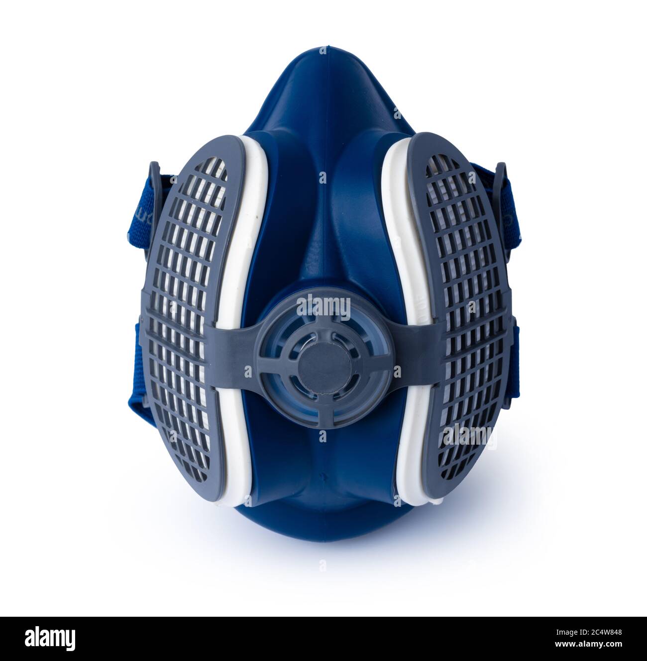 Blue respirator half mask isolated on white Stock Photo - Alamy