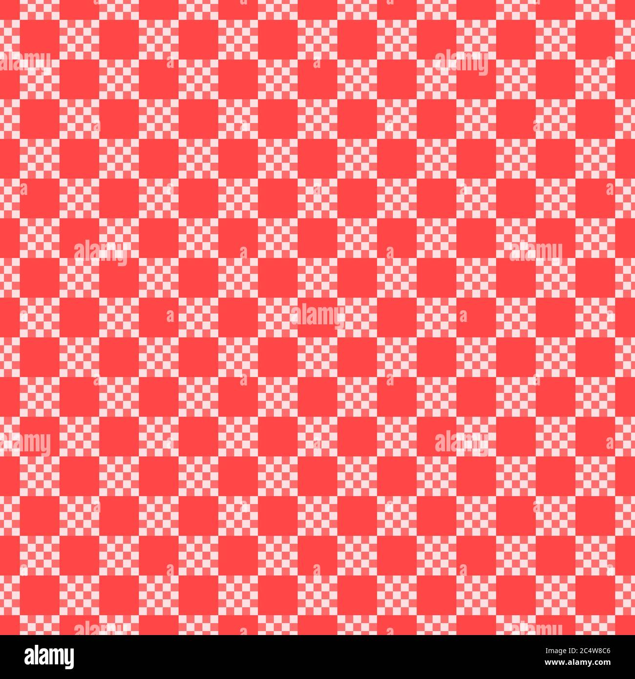 Checkered seamless pattern. Red and white color. Kitchen chess texture ...