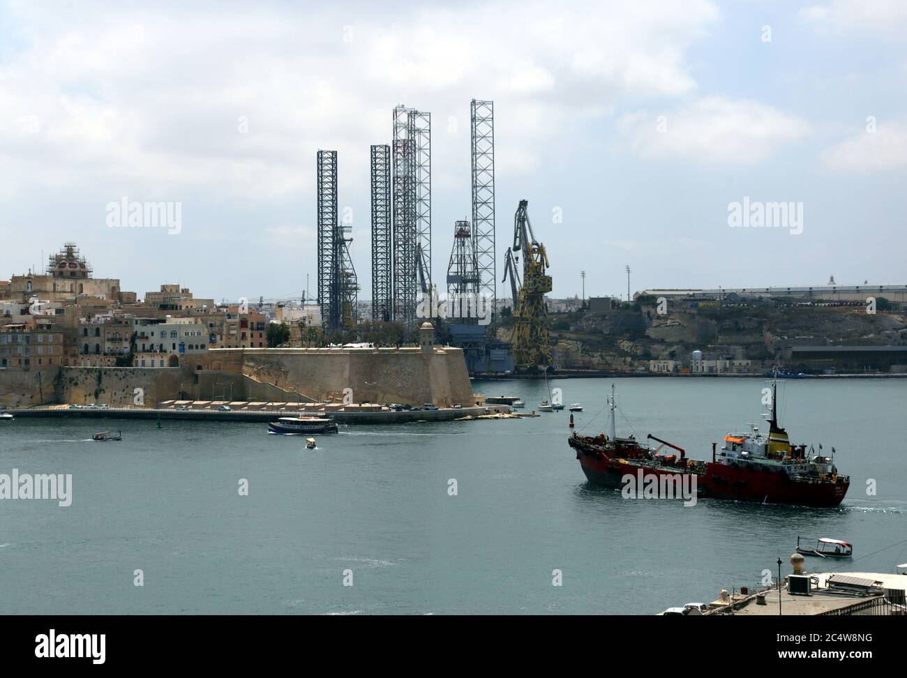 Valletta. Malta.Palumbo Malta Shipyard at Cospicua. View over Grand ...