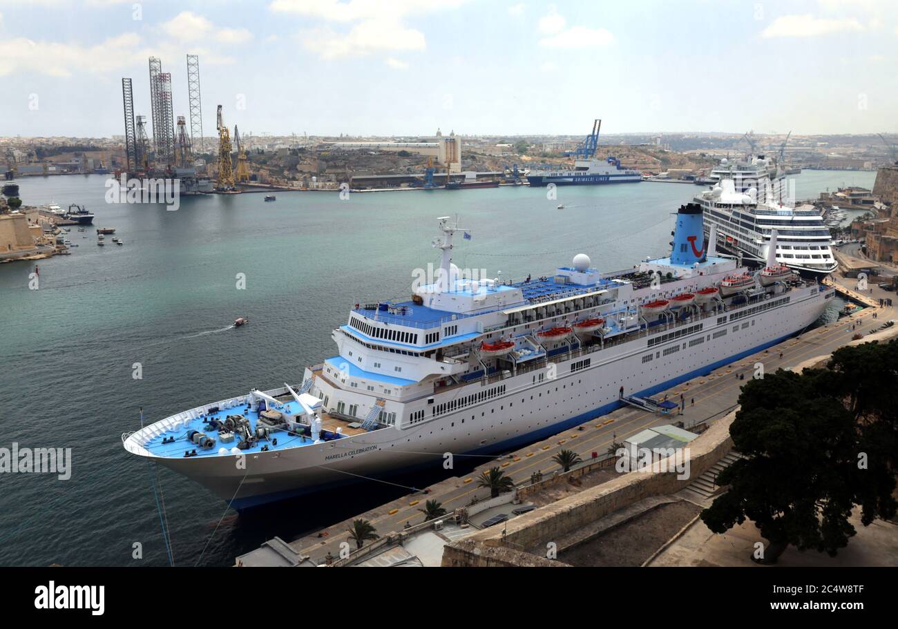 Valletta. Malta. MS Marella Celebration cruise ship owned by TUI UK ...