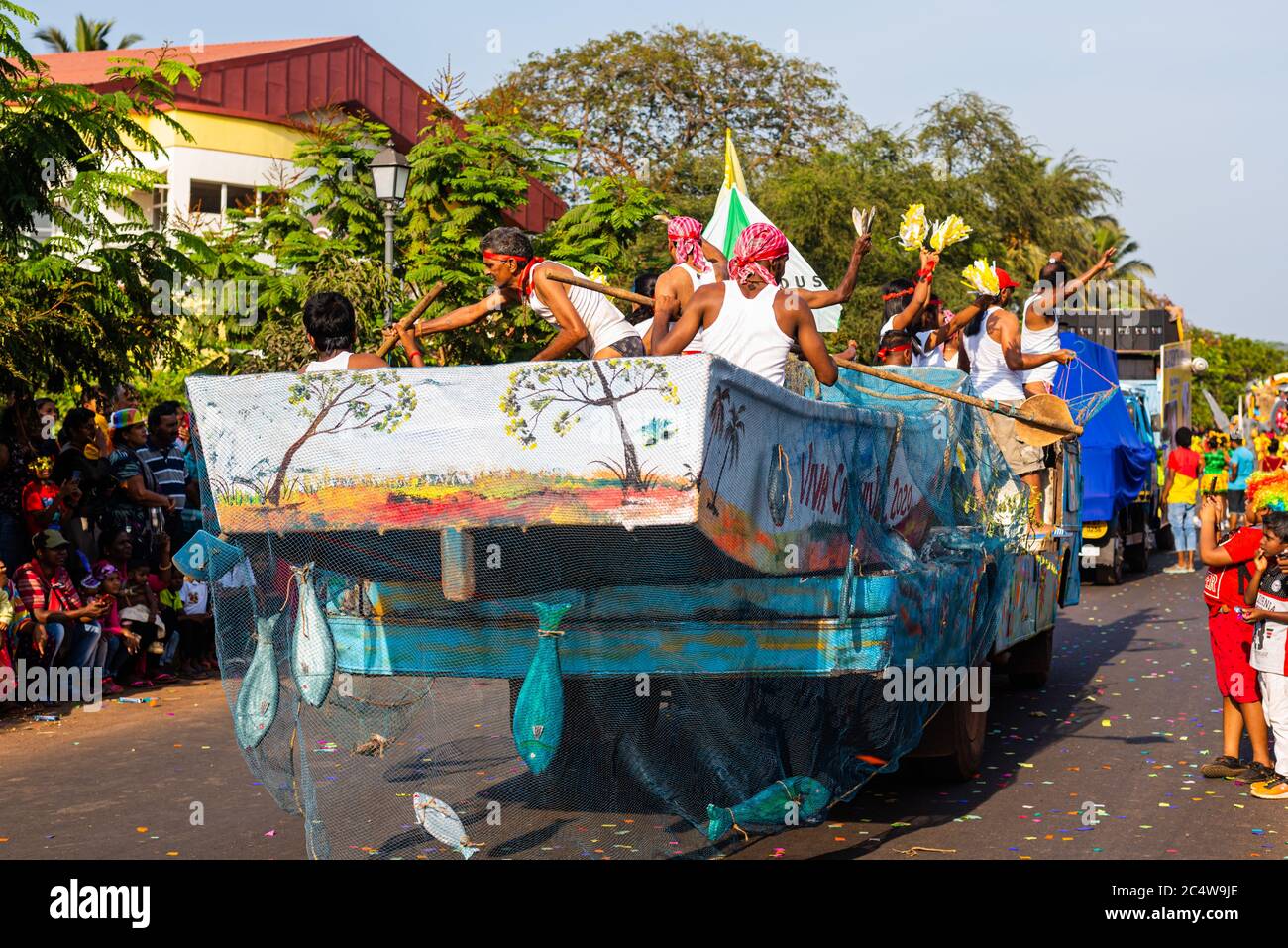 GOA, INDIA - Feb 23, 2020: Margao,Goa/India- Feb 23 2020: Floats and ...