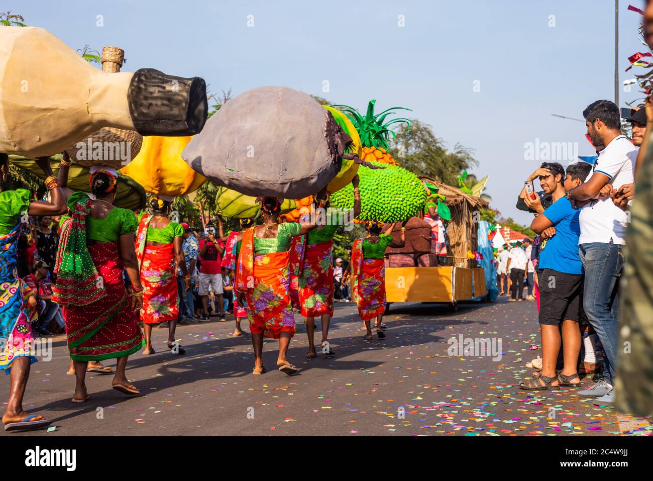 GOA, INDIA - Feb 23, 2020: Margao,Goa/India- Feb 23 2020: Floats and ...