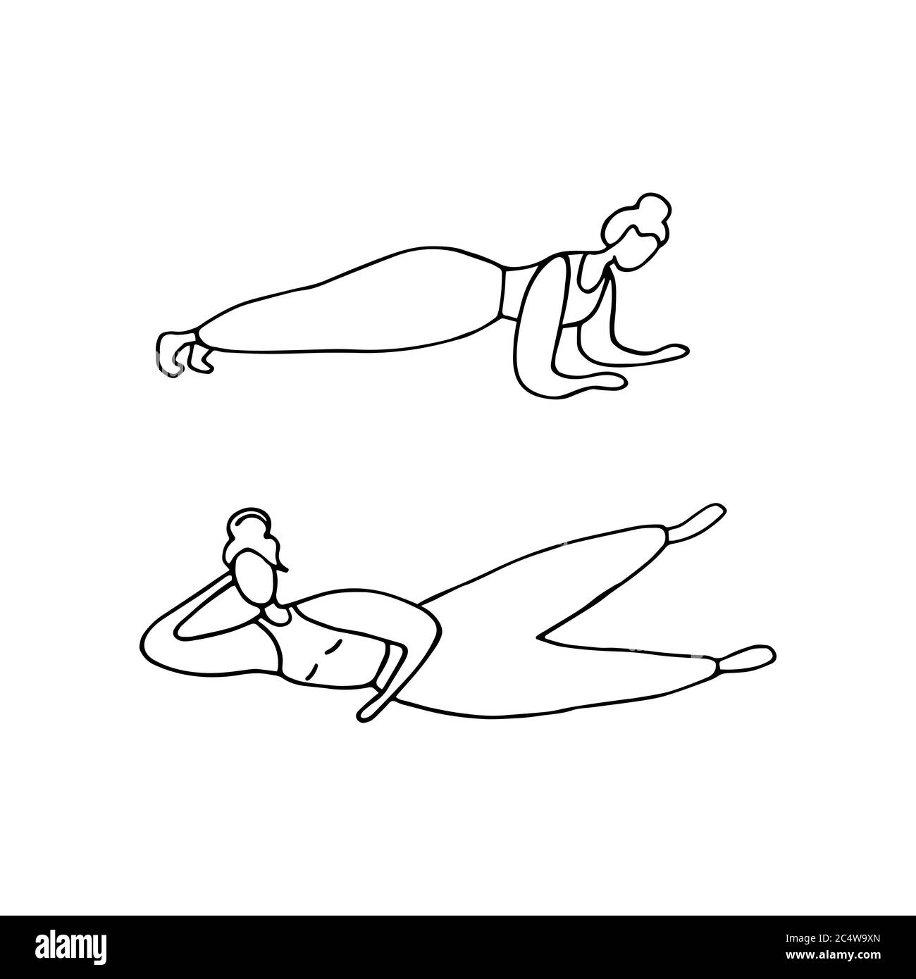 Girl training. Woman doing plank. Girl engaged pilates. Workout concept ...