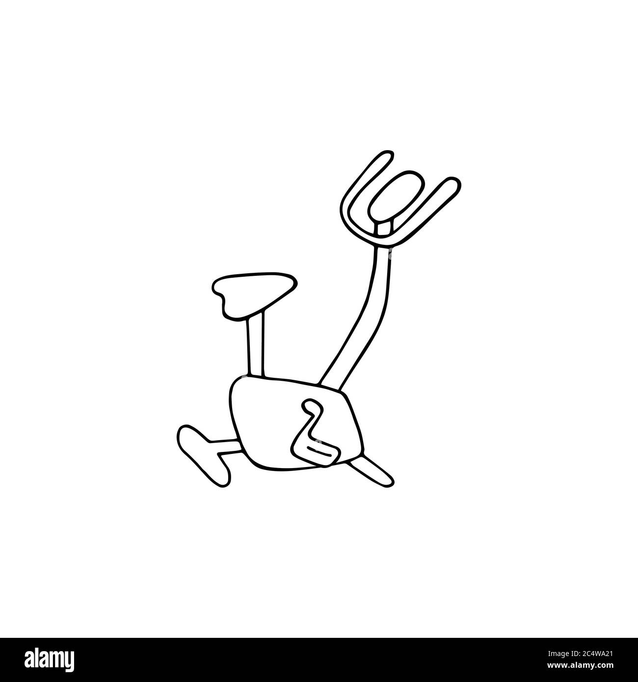 Exercise bike icon. Hand drawn doodle vector illustration Stock Vector ...