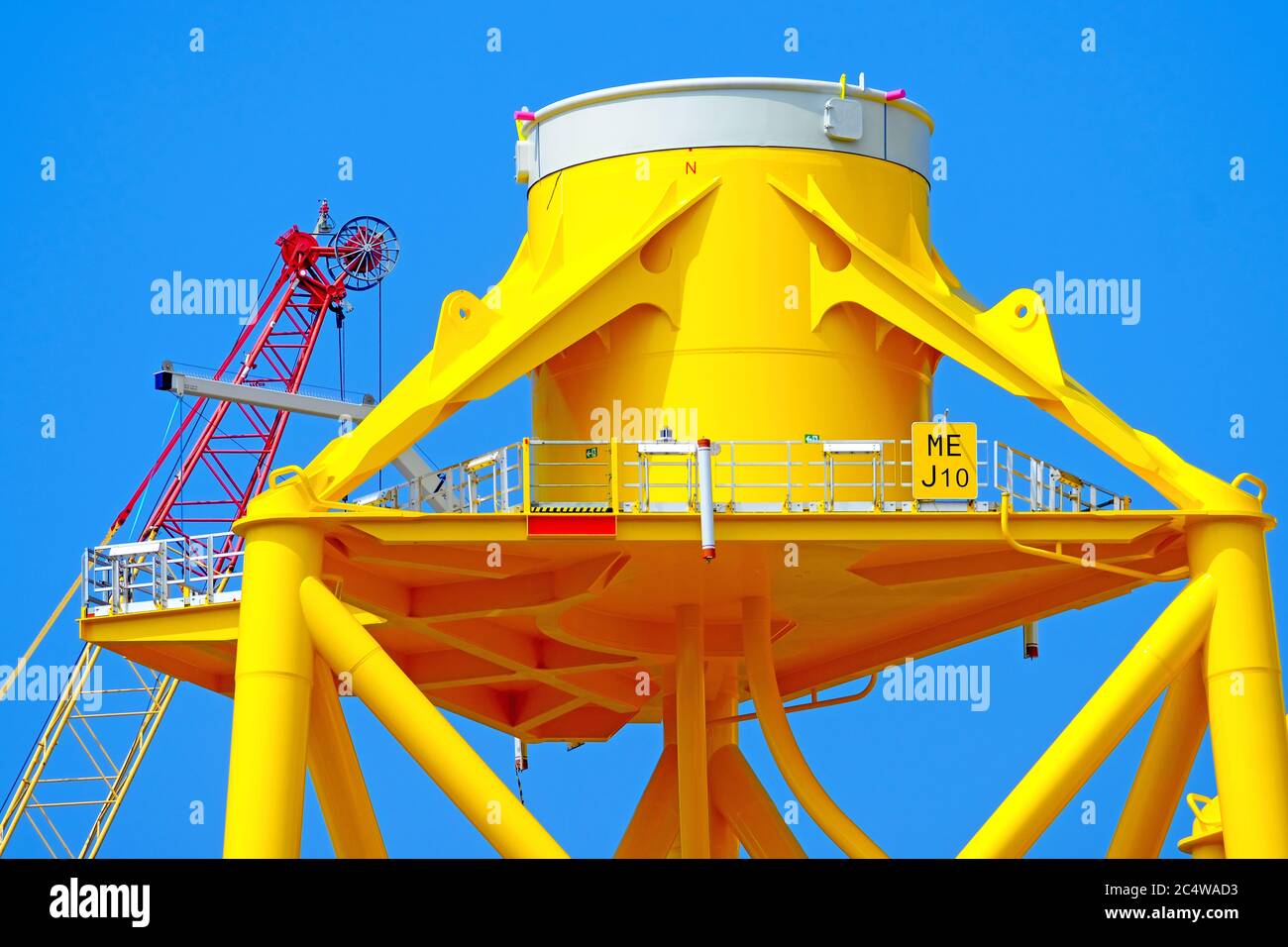 Giant almost completed wind turbine tops awaiting delivery to the North ...