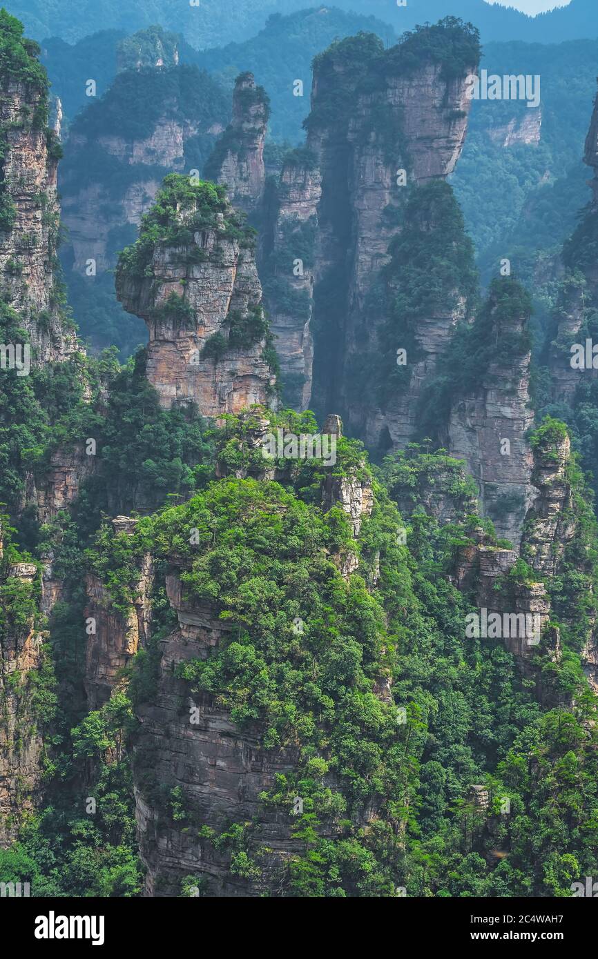 Vertical karst pillar rock formations as seen from the Enchanted ...
