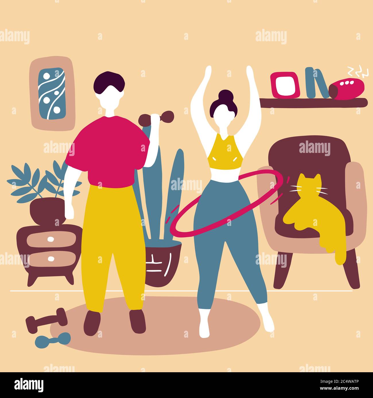 Men exercising in fitness Stock Vector Images - Alamy