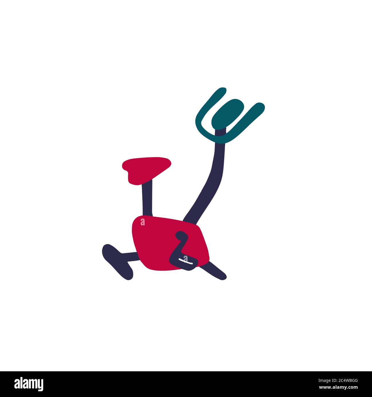 Exercise bike icon. Hand drawn doodle vector illustration Stock Vector ...