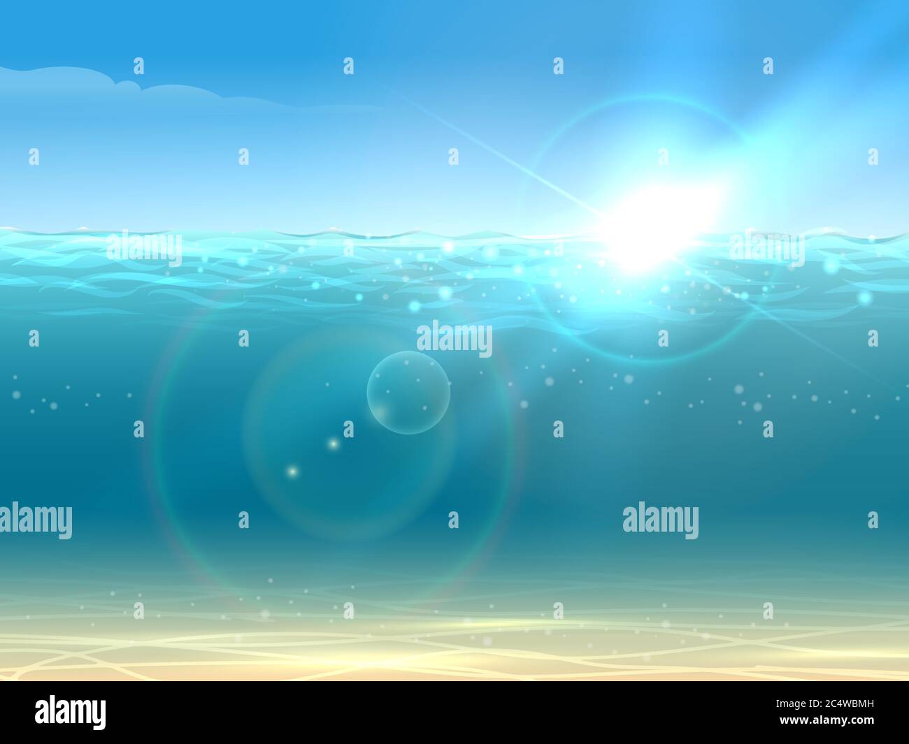 Sea bottom sand clear water Stock Vector Images - Alamy