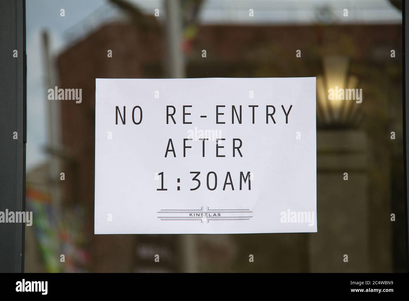 A bar at Taylor Square in Sydney has a notice informing customers that ...