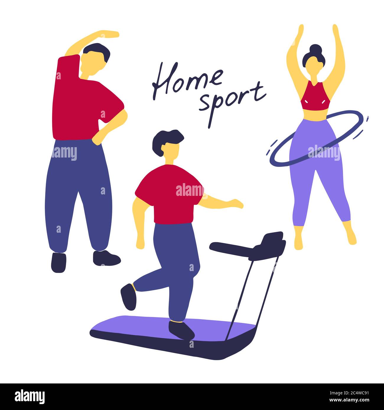 Male and female training, workout concept. Man doing different sport ...