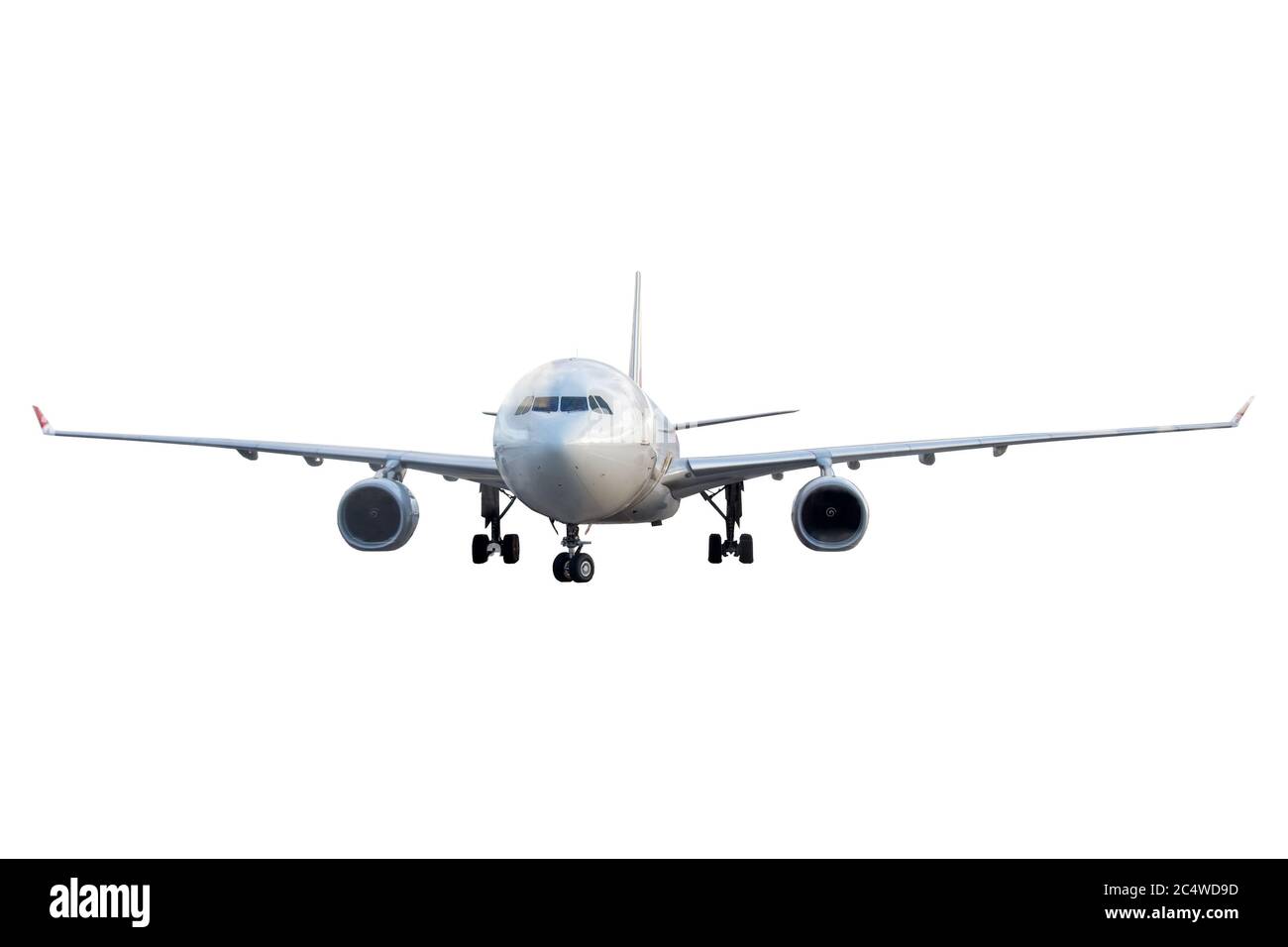 Airplane isolated, front view on white background Stock Photo - Alamy