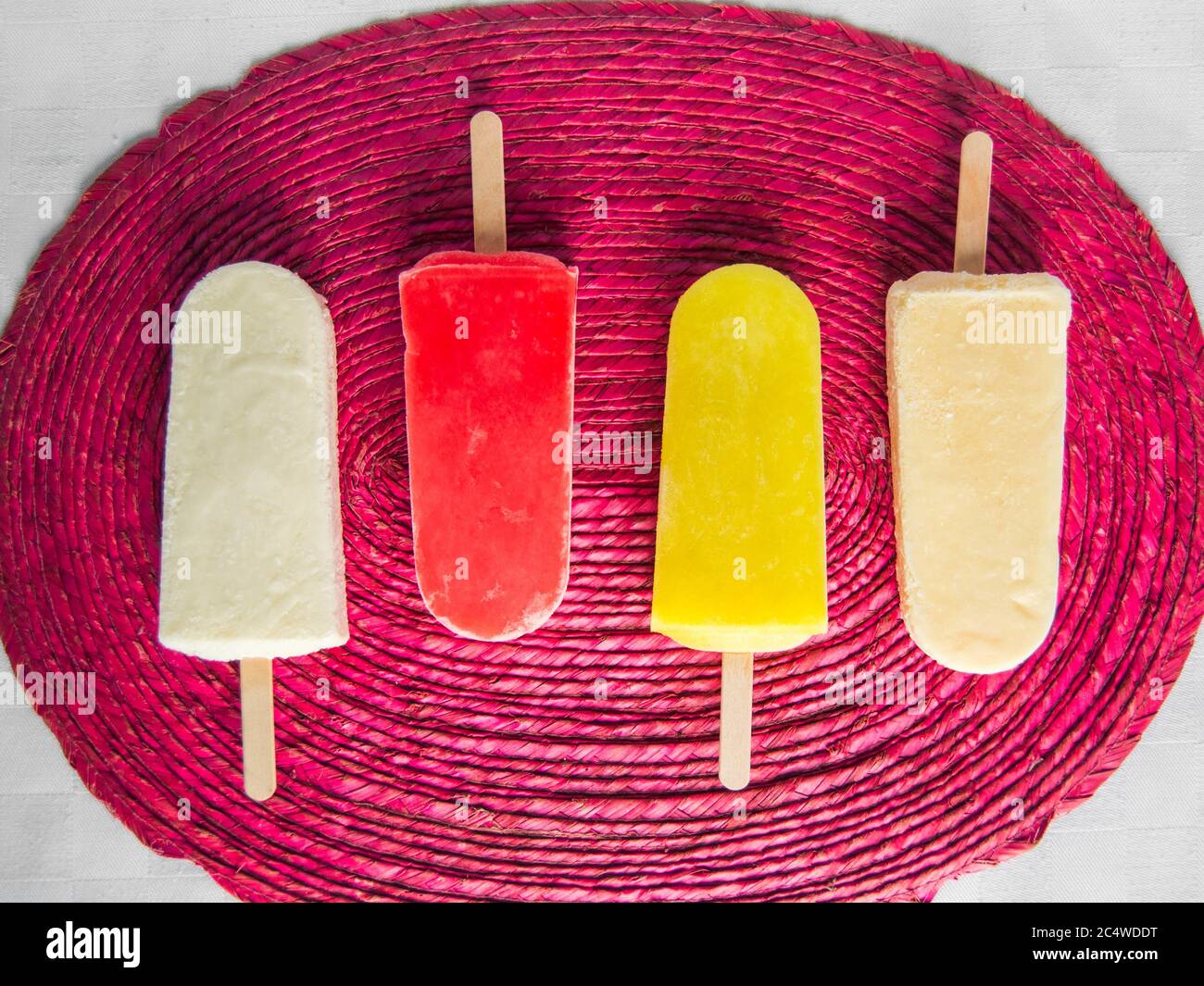 Delicious ice creams of different flavors Stock Photo - Alamy
