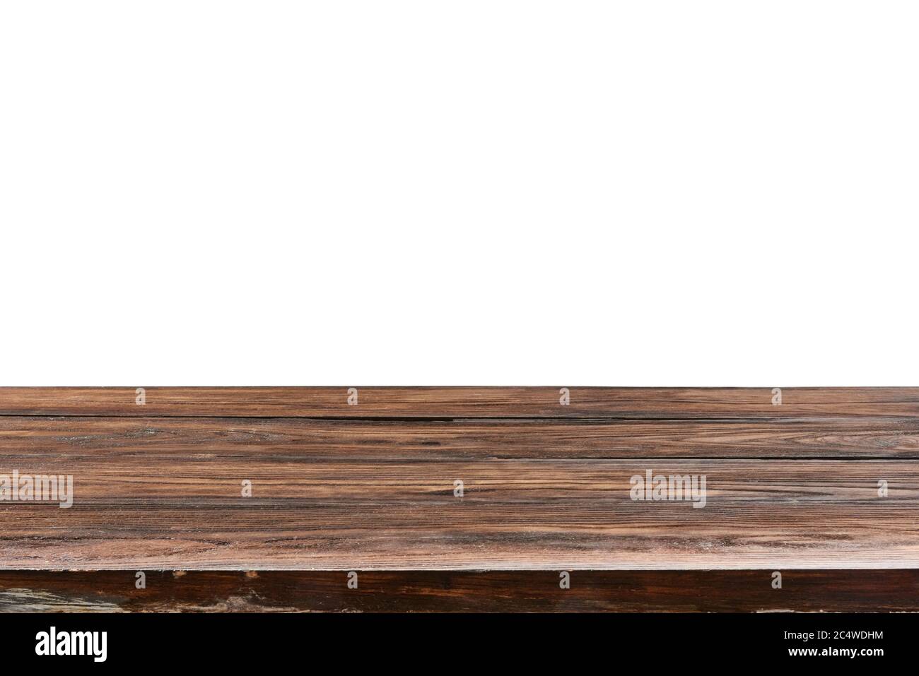 Natural aged oaken table on a white background for display or ...