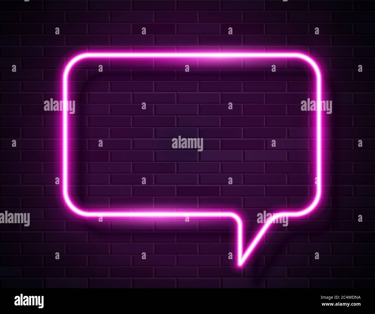 Vector Neon Pink Glowing Speech Bubble Sign Stock Vector Image & Art ...