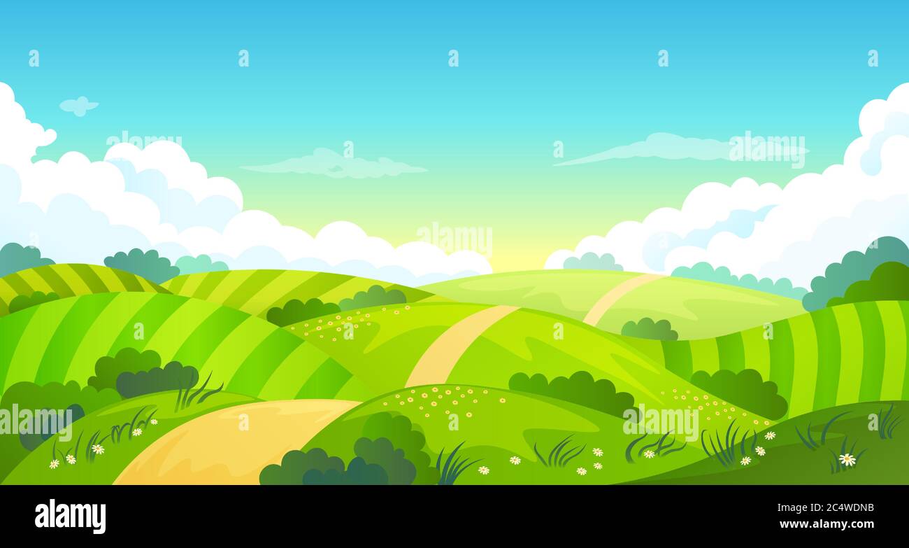 Hill with grass Stock Vector Images - Alamy