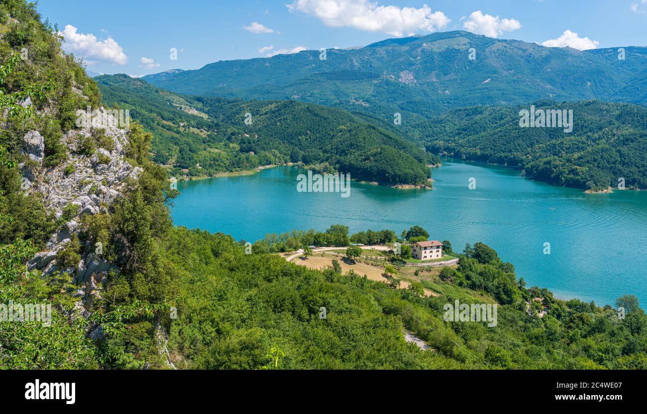 Panoramic view of Lago del Salto. Province of Rieti, Lazio, Italy Stock ...