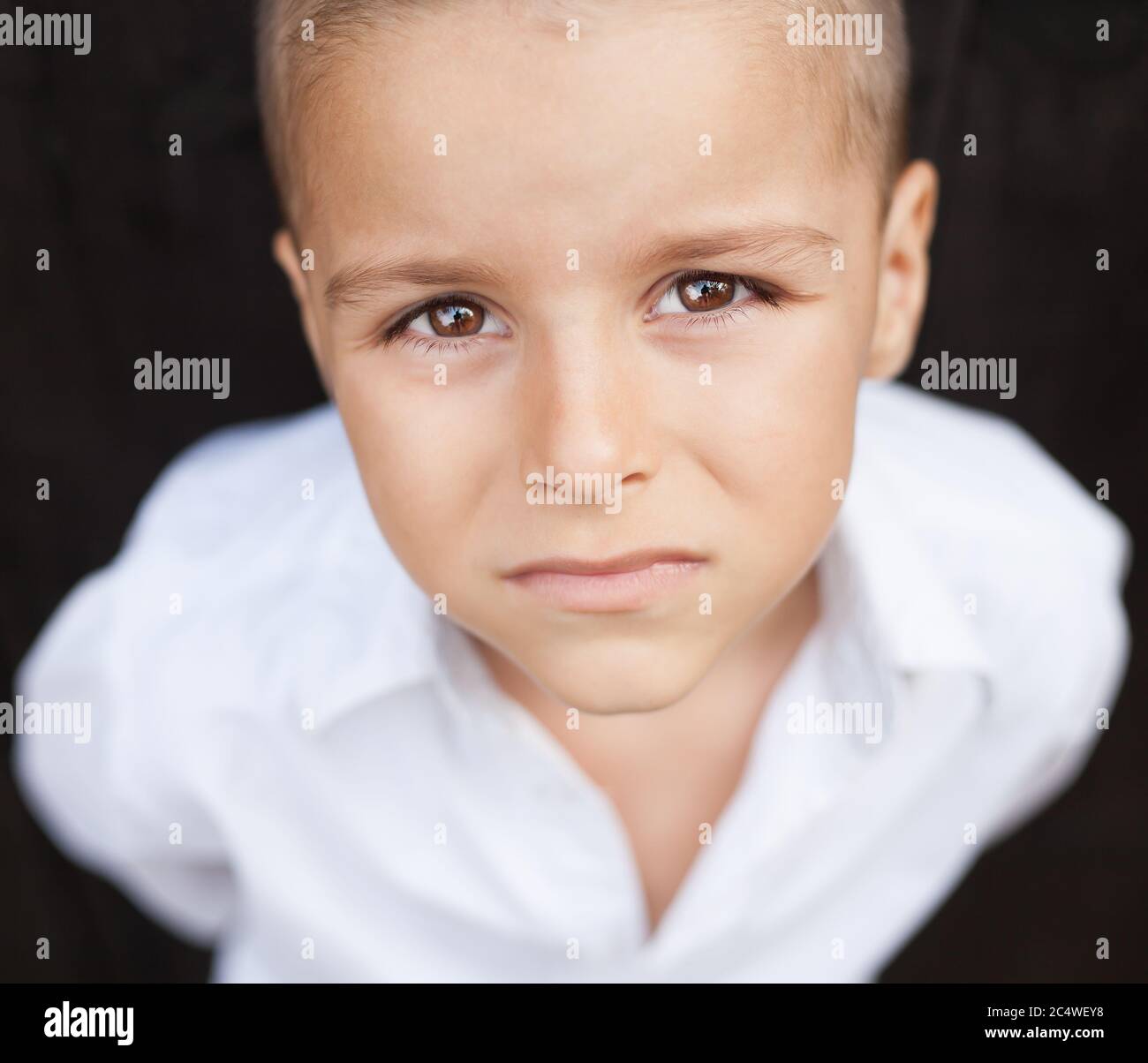portrait of a sad boy Stock Photo - Alamy
