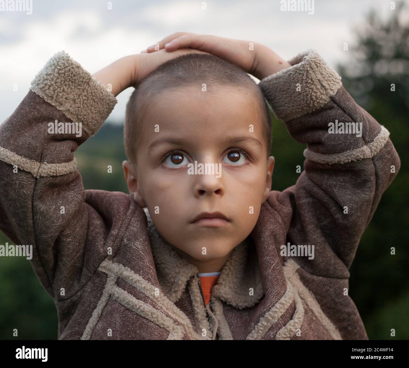portrait of a sad boy Stock Photo - Alamy