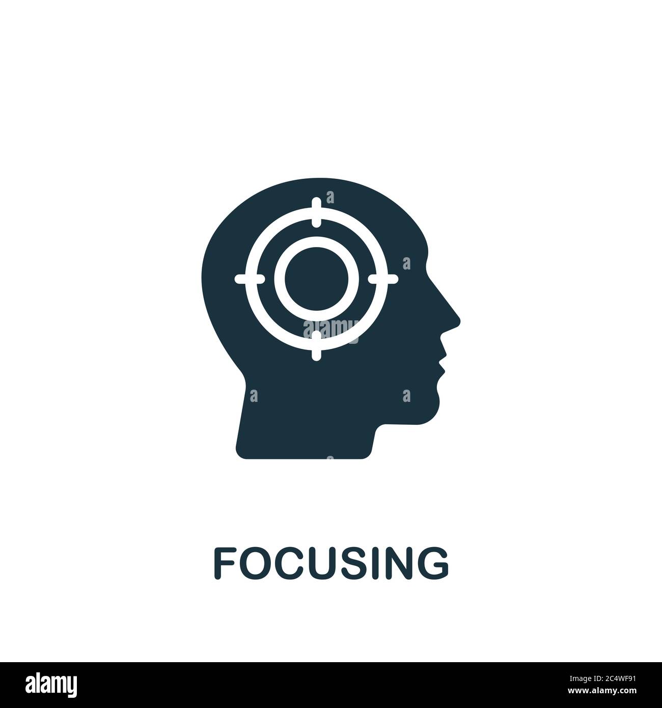 Focusing icon. Simple element from productive work collection. Creative ...