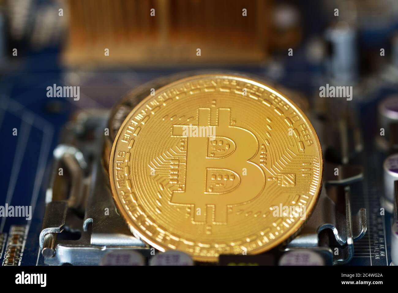Bitcoin. Crypto currency Bitcoin, BTC, Bit Coin. Macro shot of Bitcoin ...