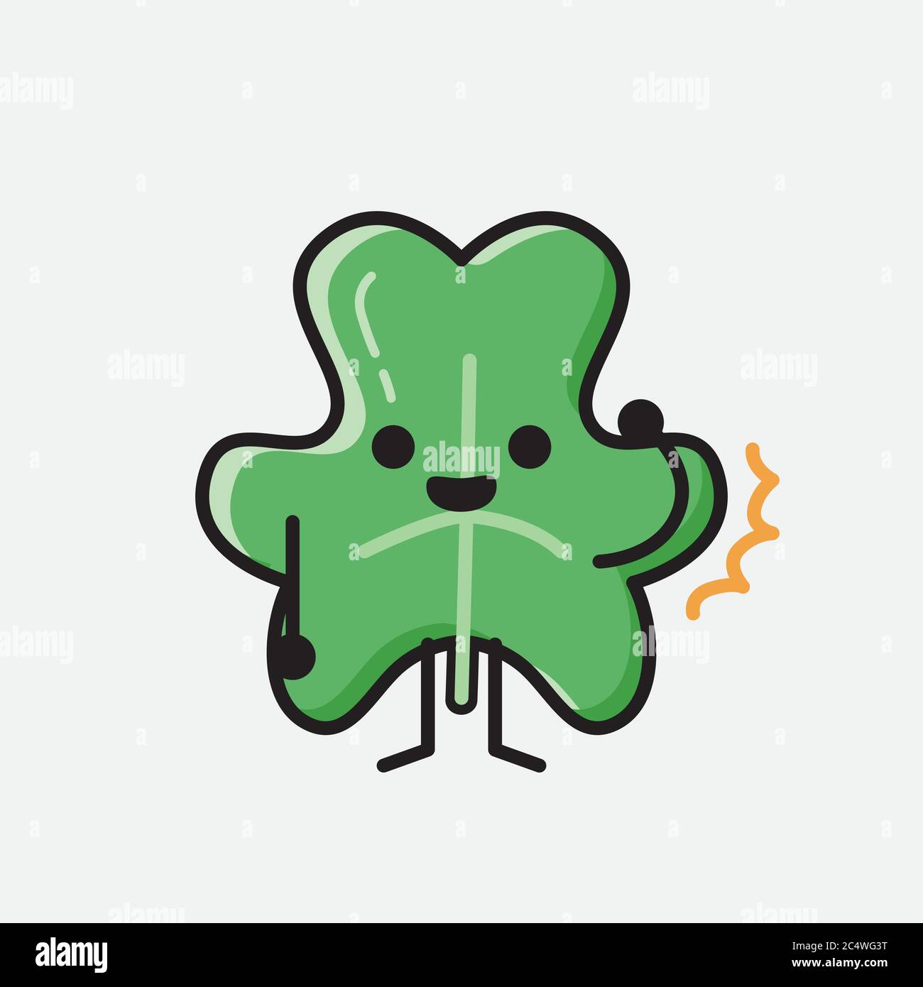 An illustration of Cute Clover Leaf Mascot Vector Character in Flat ...