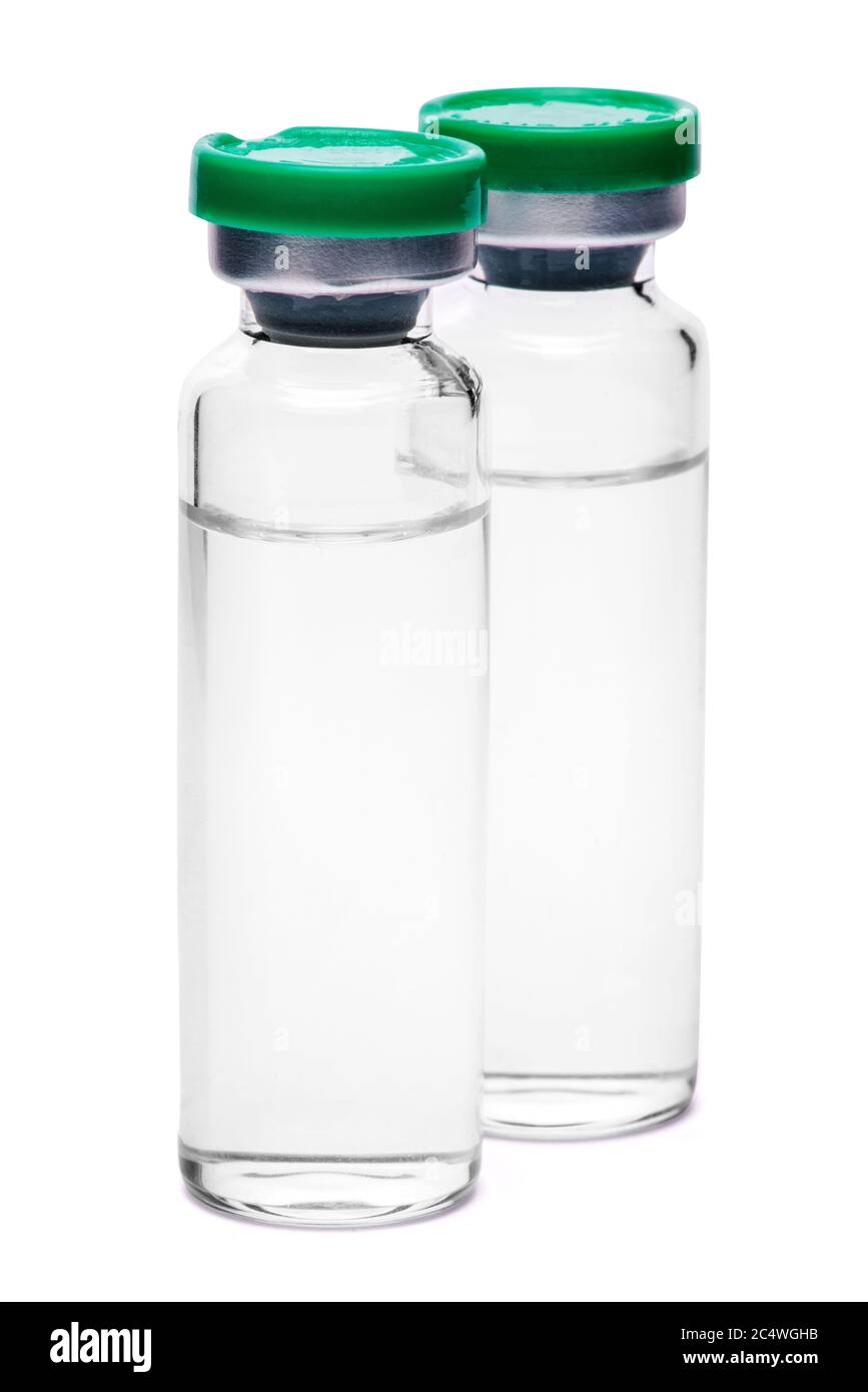 medical ampule with medicine or vaccine isolated on white background ...