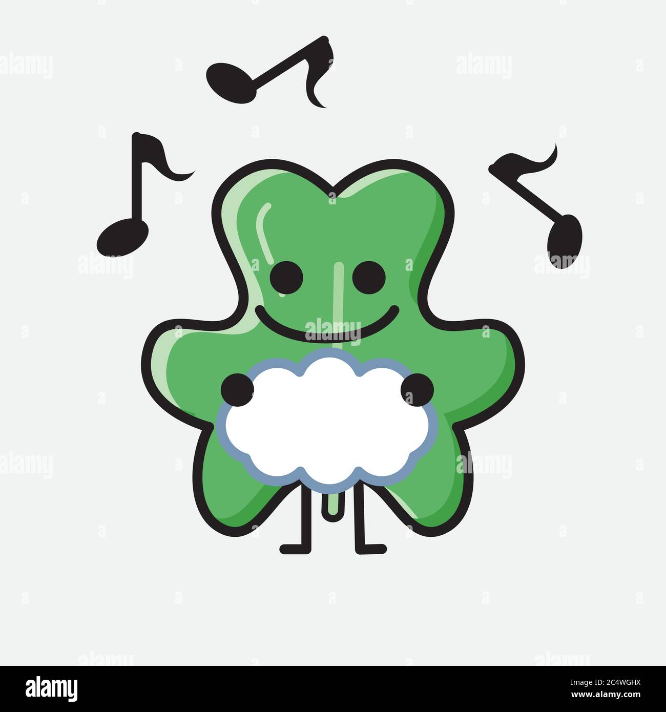An illustration of Cute Clover Leaf Mascot Vector Character in Flat ...