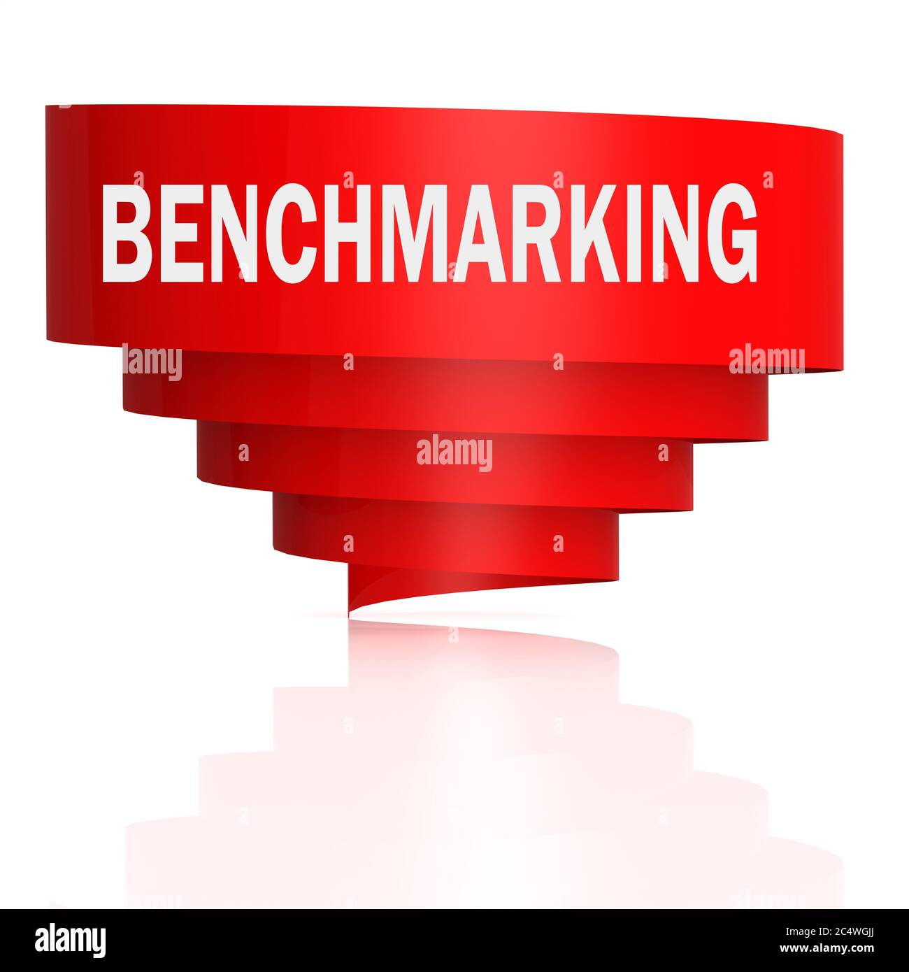 Benchmarking word with red curve banner, 3D rendering Stock Photo - Alamy