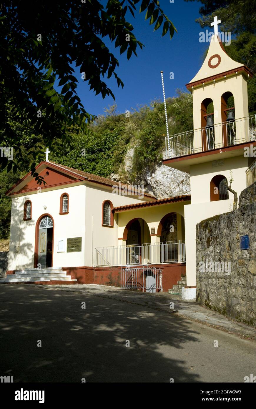 The church of St Gerasimo's Cave, Lassi, Kefalonia, Greece Stock Photo ...