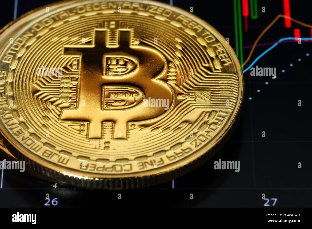 Bitcoin. Crypto currency Bitcoin, BTC, Bit Coin. Bitcoin golden coins ...