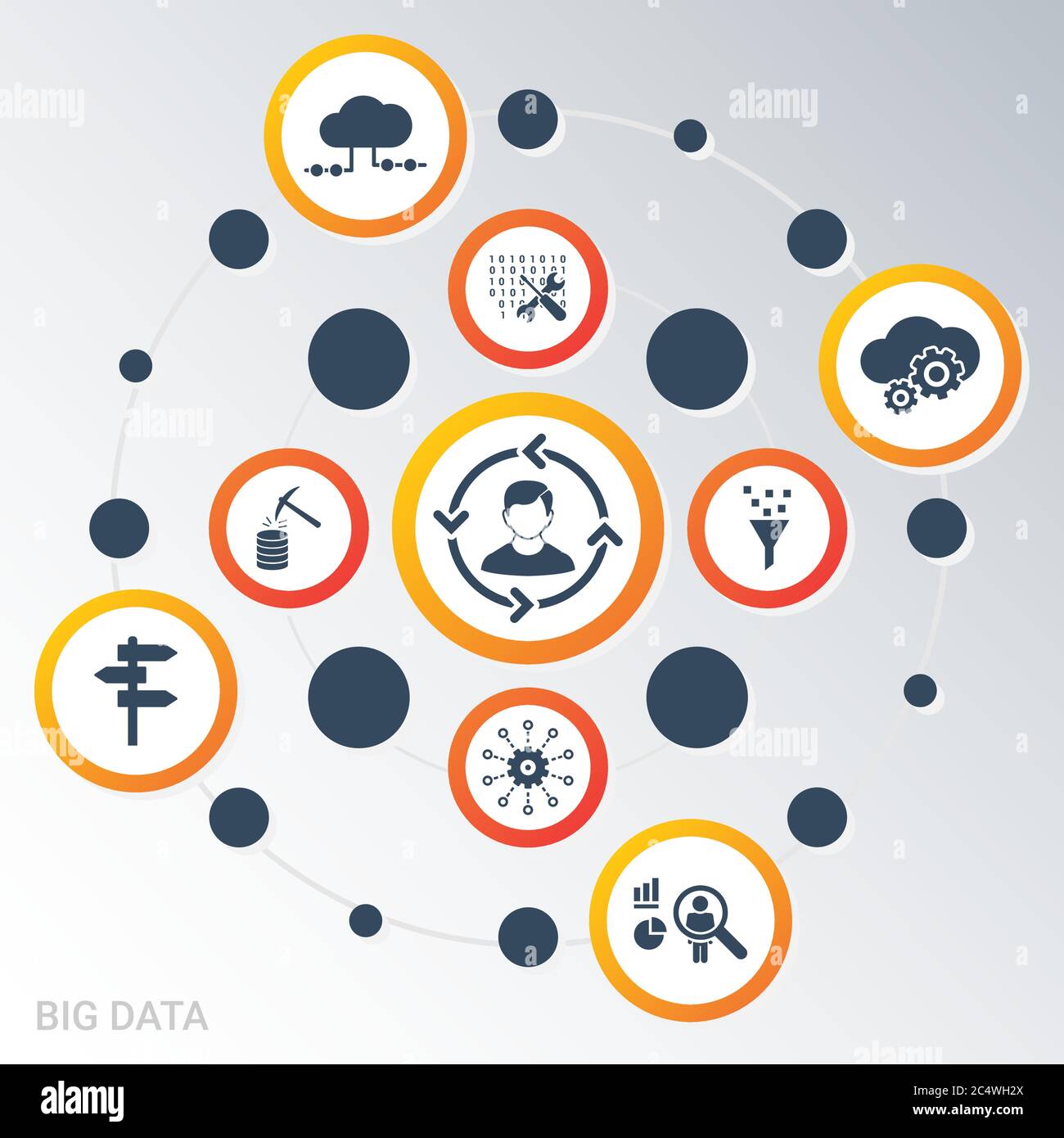 Vector Infographic template Big Data data visualization. Different ...