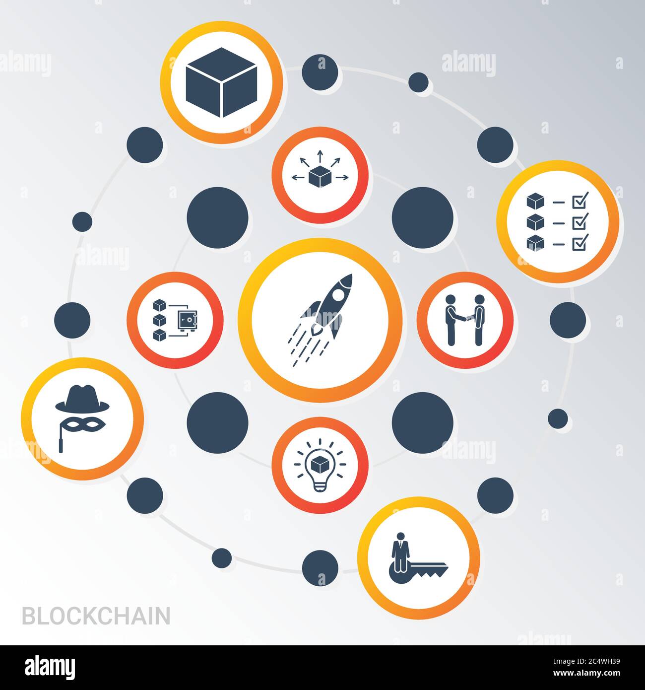 Vector Infographic template Blockchain data visualization. Different ...