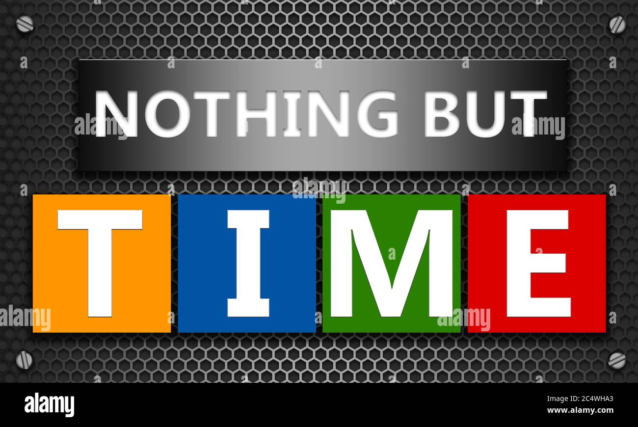 Nothing but time concept on mesh hexagon background, 3d rendering Stock ...