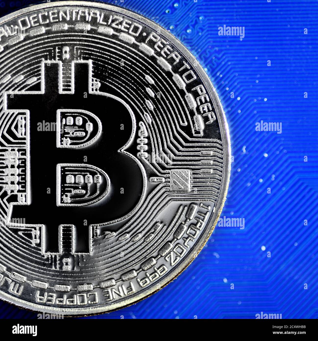 Bitcoin. Crypto currency Bitcoin, BTC, Bit Coin. Macro shot of Bitcoin ...