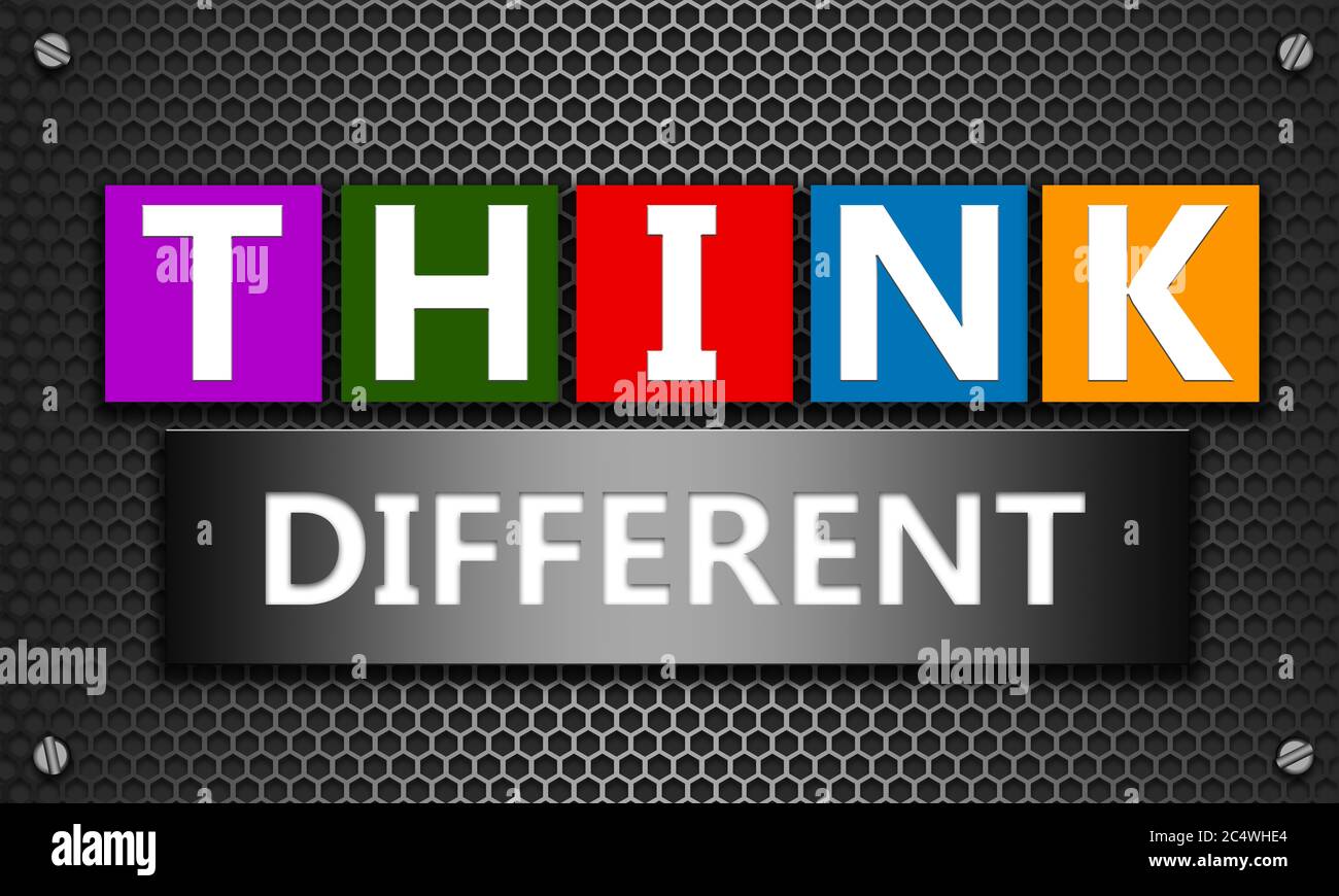 Think different concept on mesh hexagon background, 3d rendering Stock ...