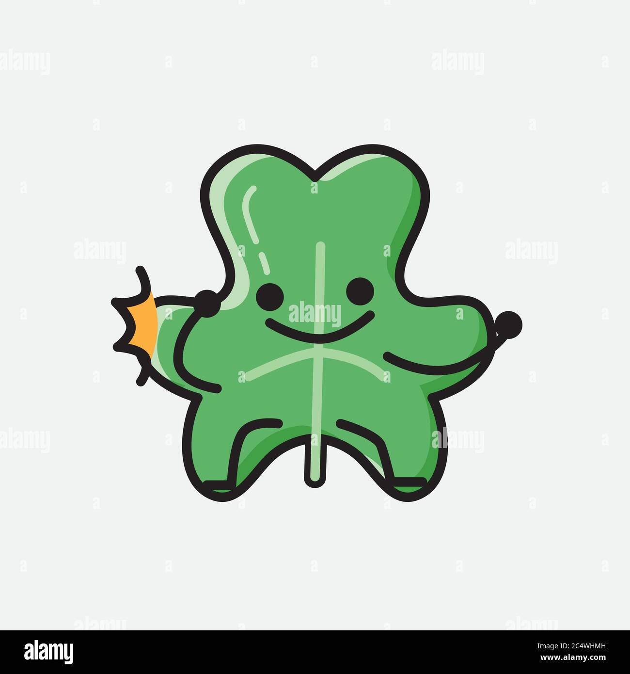 An illustration of Cute Clover Leaf Mascot Vector Character in Flat ...