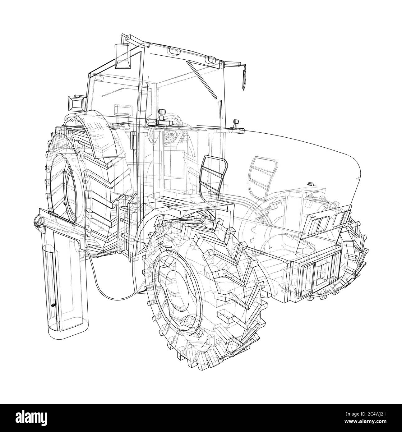 Electric Farm Tractor Charging Station Sketch Stock Vector Image & Art ...