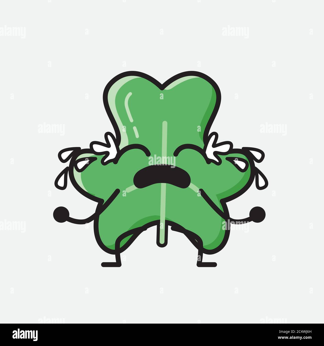 An illustration of Cute Clover Leaf Mascot Vector Character in Flat ...