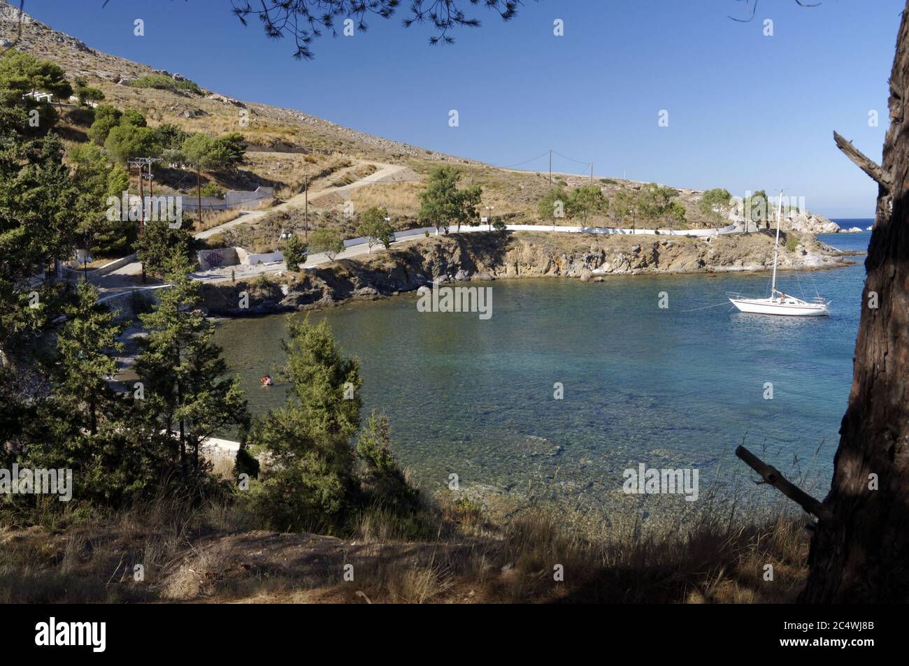Panghias beach, Alinta, Leros Island, Dodecanese Islands, Greece Stock ...