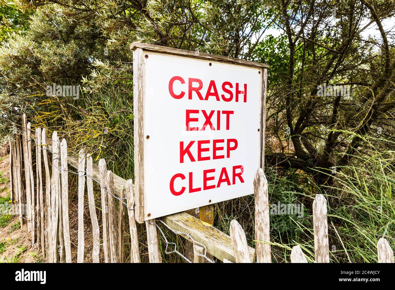 crash exit sign, crash exit, keep clear sign, sign, signs, warning ...