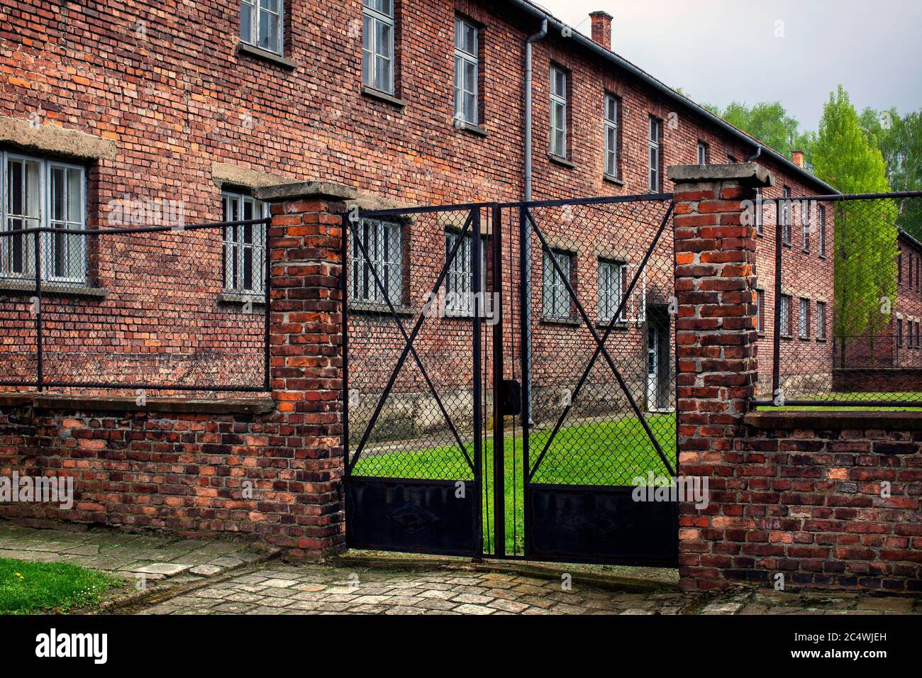 Buildings of concentration camp Auschwitz Stock Photo - Alamy