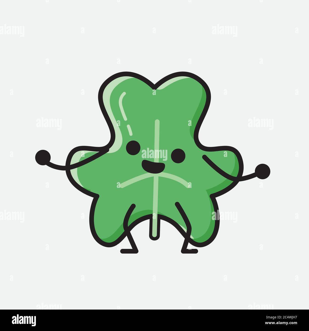 An illustration of Cute Clover Leaf Mascot Vector Character in Flat ...
